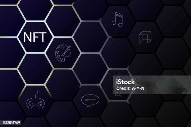 Konsep Token Nonfungible Nft Pada Latar Belakang Abstrak Poligonal ... Konsep Token Nonfungible Nft Pada Latar Belakang Abstrak Poligonal ...