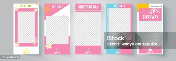 5 Slide Desain Cerita Jejaring Sosial Spanduk Vertikal Atau Templat