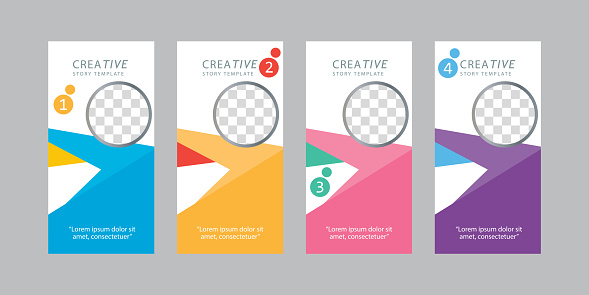 5 Slide Desain Cerita Jejaring Sosial Spanduk Vertikal Atau Templat