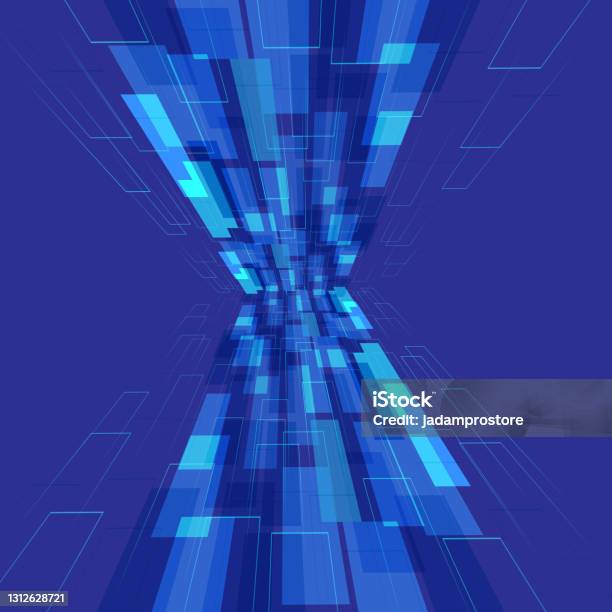 Perspektif Abstrak Geometris Teknologi Futuristik Dengan Latar Belakang