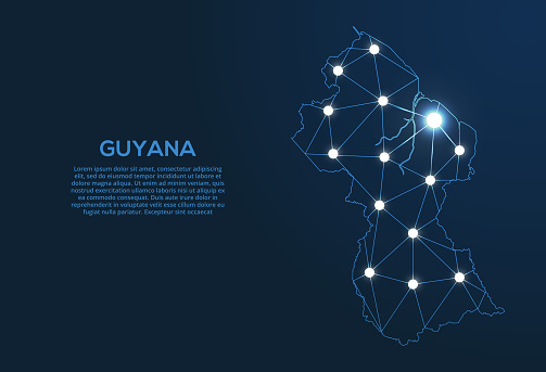 Carte Du Réseau De Communication Guyanais Vector Faible Image Poly Dune