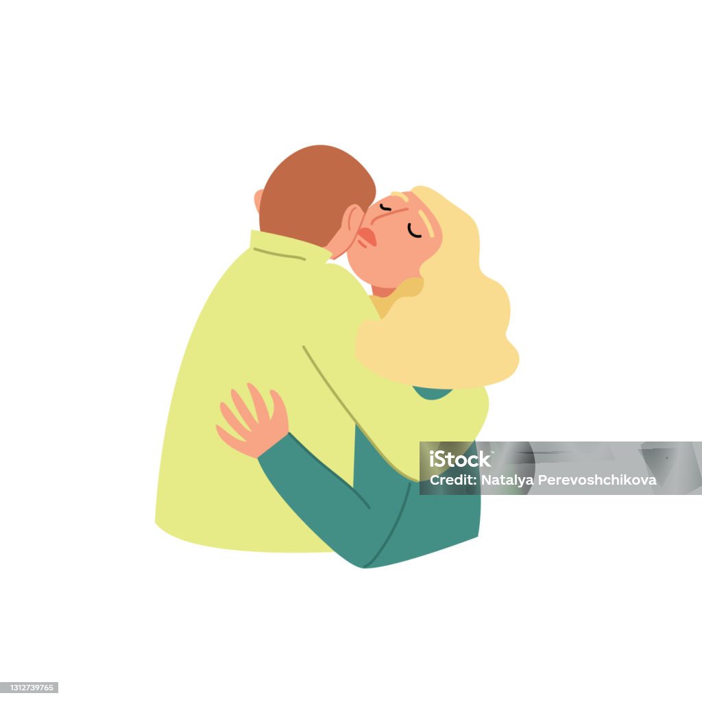 Kartun Pria Dan Gadis Memeluk Ilustrasi Stok Unduh Gambar Sekarang