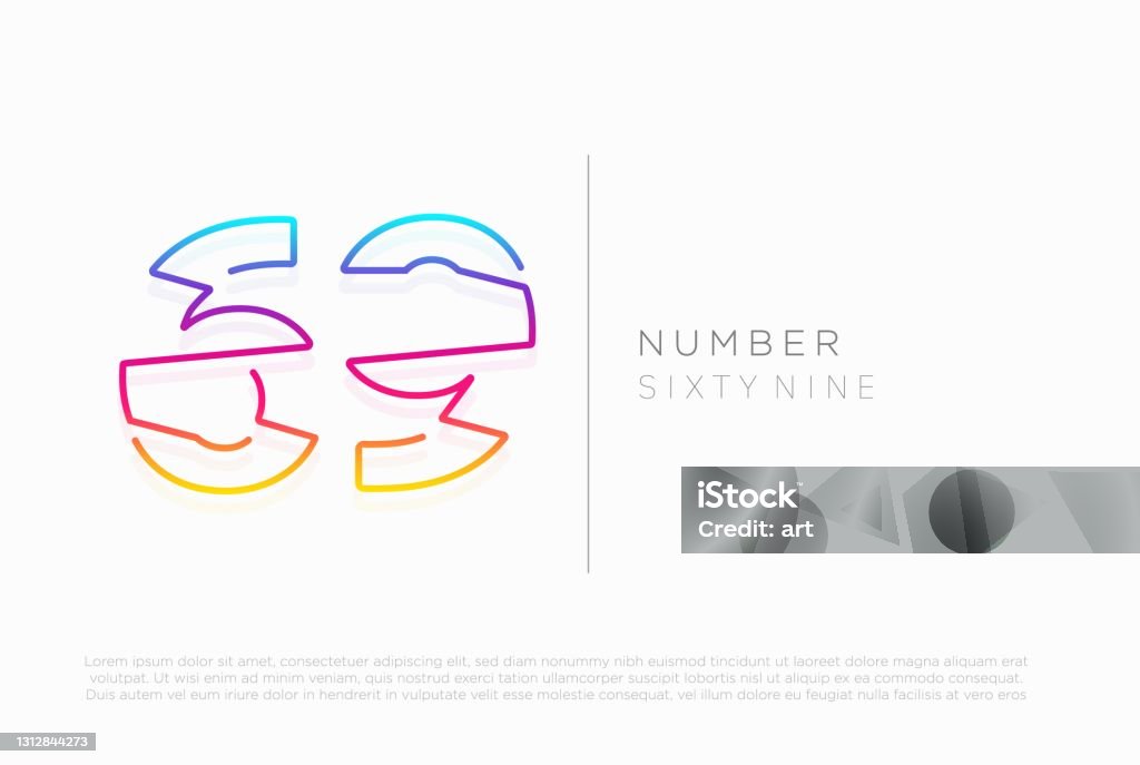 Number 69 Sixty Nine Logo Icon Design Vector Template Stock