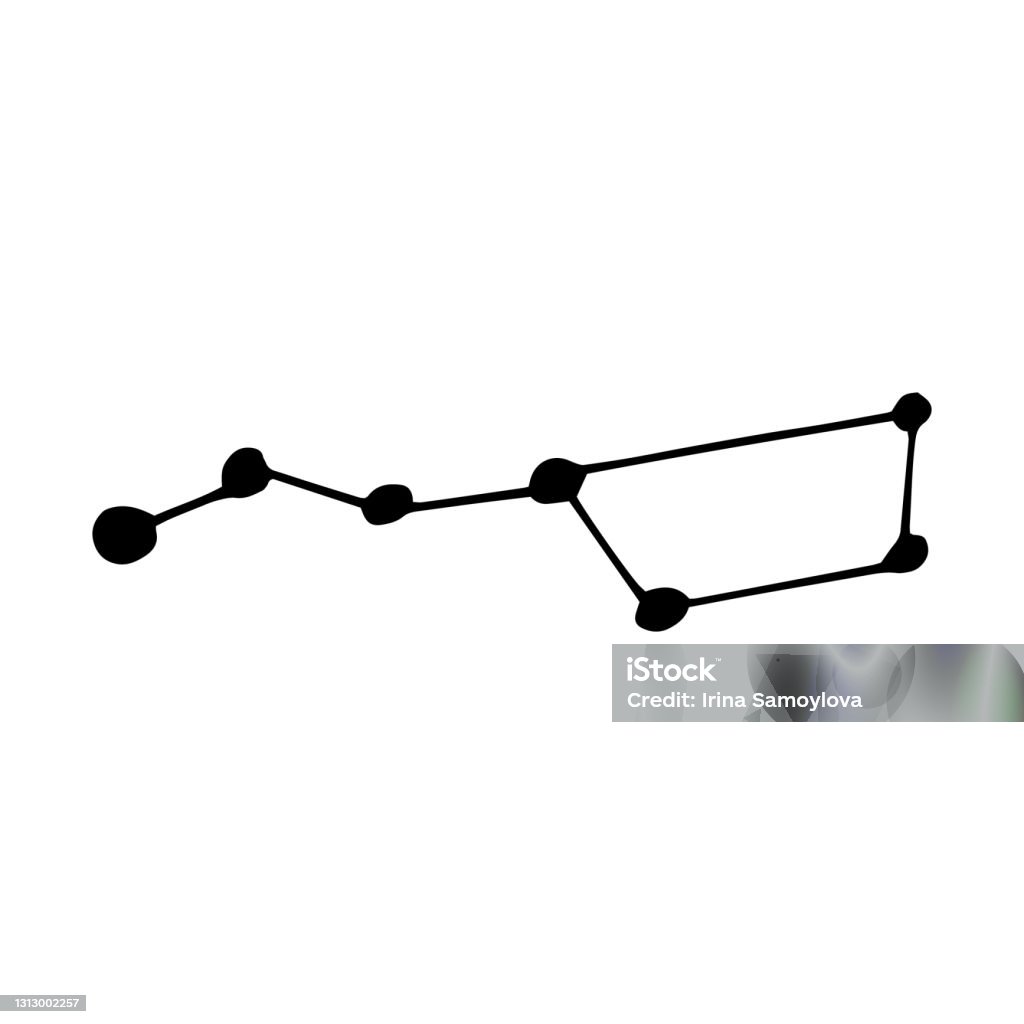 Constellation Ursa Major Icon Hand Drawn Doodle Style Vector Minimalism