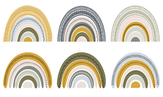 Ensemble Des Arcsenciel Mignons Dans Le Modèle Scandinave Arcenciel