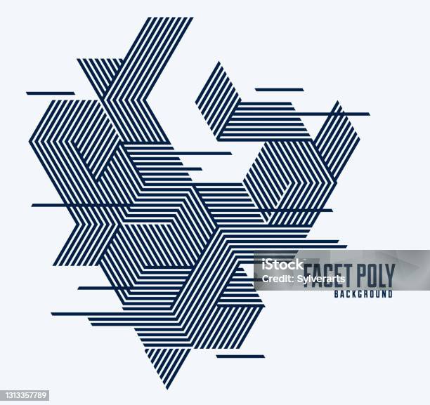 Latar Belakang Poligonal Abstrak Dengan Segitiga Bergaris Dan Desain