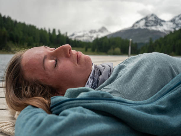 Free Stock Photo of Young woman laying down, looking forward | Download ...
