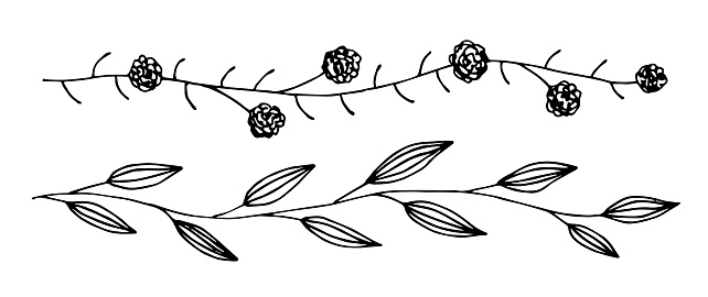 Dessin Vectoriel Simple Dessiné À La Main Dans Le Contour Noir Longue