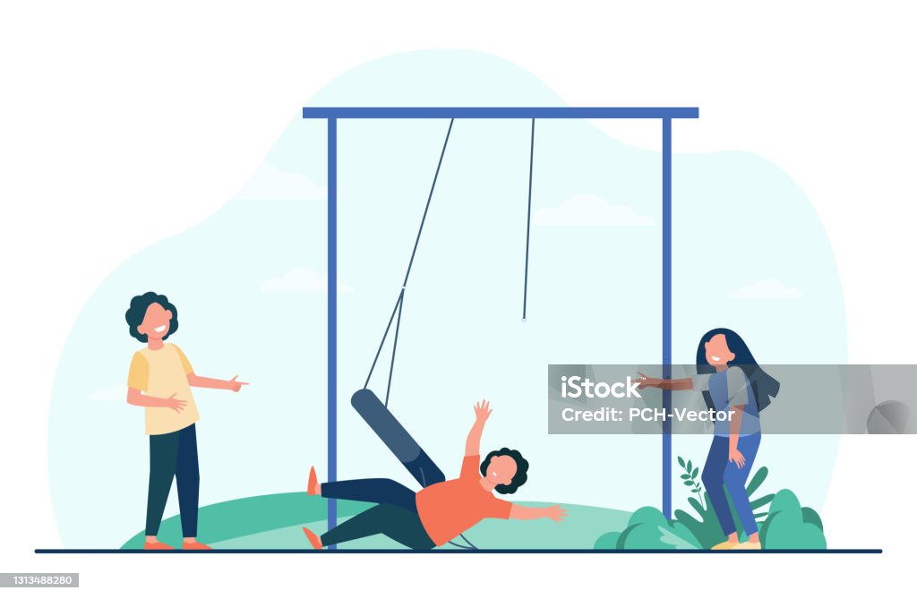 Kartun Anakanak Menertawakan Anak Jatuh Dari Ayunan Ilustrasi Stok ... Kartun Anakanak Menertawakan Anak Jatuh Dari Ayunan Ilustrasi Stok ...