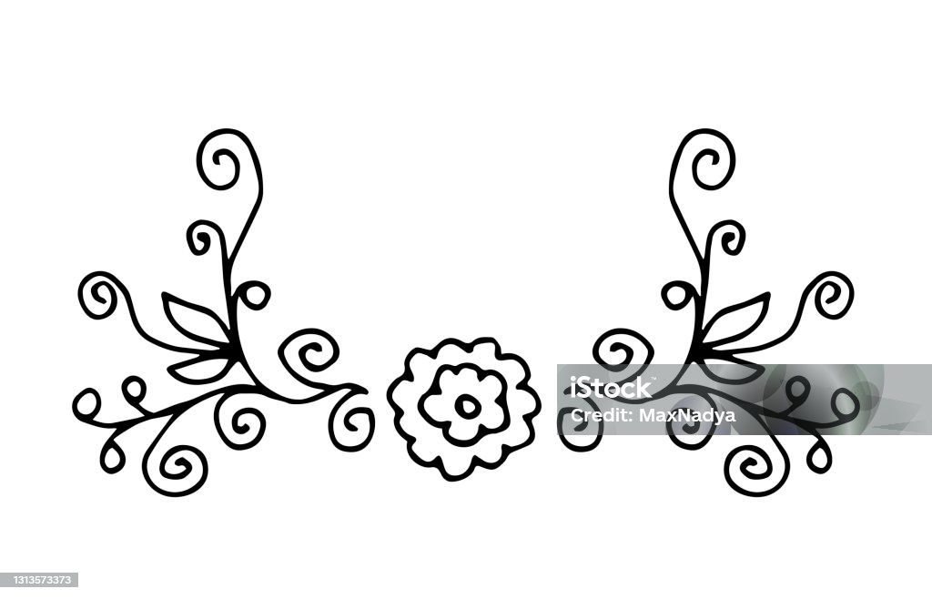 Dessin Vectoriel Simple Dessiné À La Main Dans Le Contour Noir Cadre De