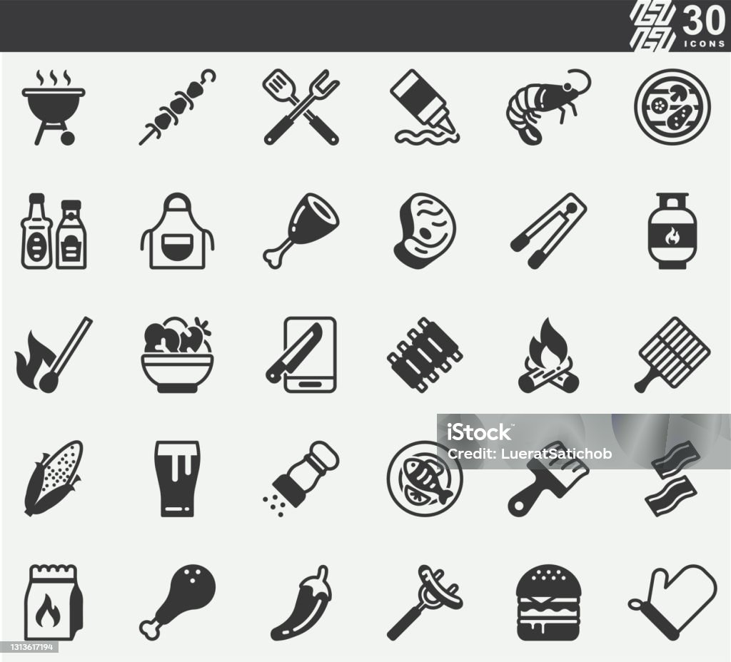Ikon Barbekyu Bbq Dan Grill Ilustrasi Stok Unduh Gambar Sekarang