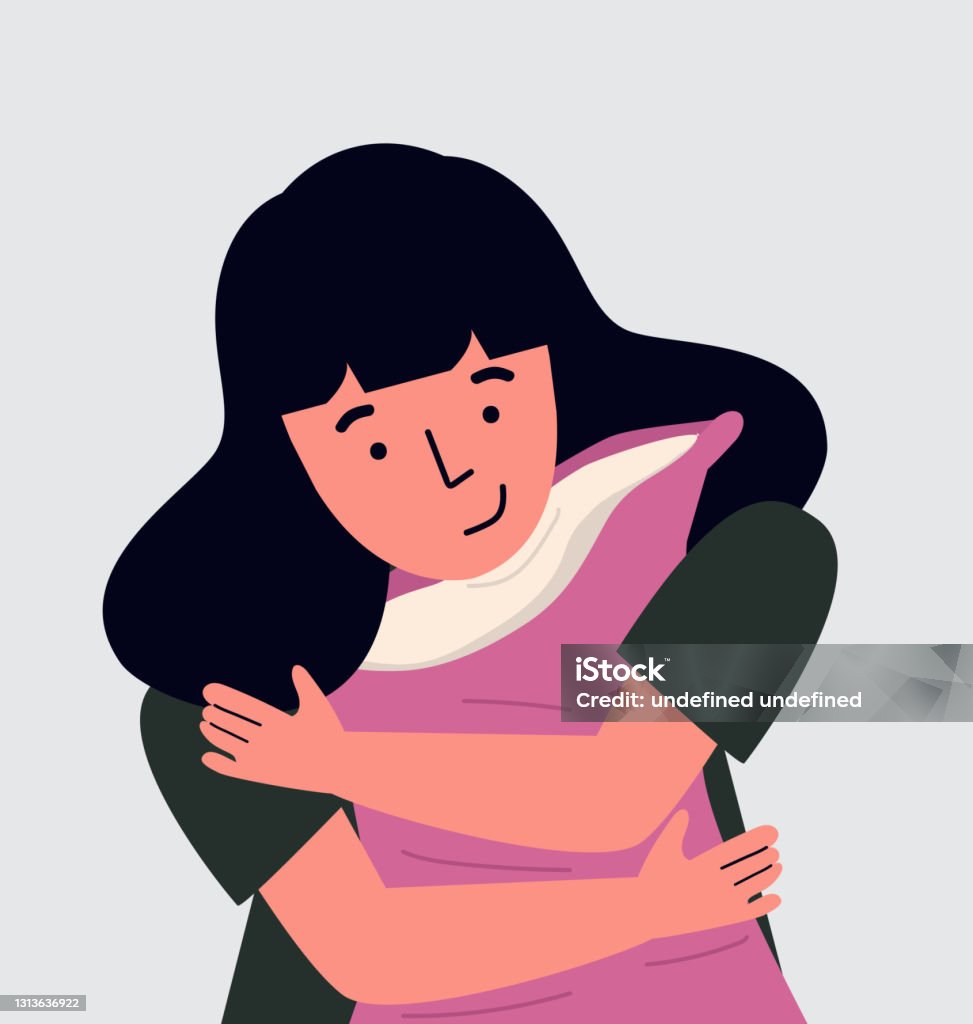Sleeping Woman Hugs A Pillow Stock Illustration Download Image Now