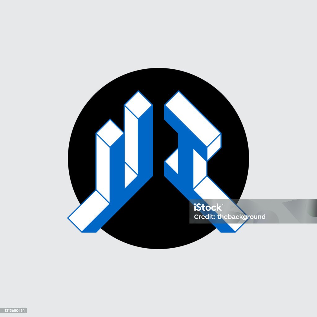 Kode 2 Huruf Ui Monogram Atau Logotipe Font 3d Isometrik Untuk Desain