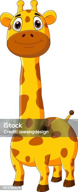 Dessin Animé Mignon De Giraffe Disolement Sur Le Fond Blanc Vecteurs