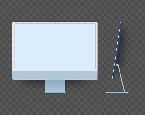 Soft Blue Computer Vector Illustration Stock Illustration - Download