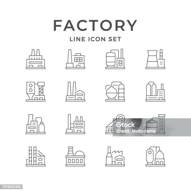 Mengatur Ikon Garis Pabrik Atau Pabrik Ilustrasi Stok - Unduh Gambar ... Mengatur Ikon Garis Pabrik Atau Pabrik Ilustrasi Stok - Unduh Gambar ...