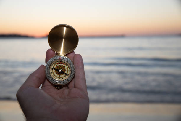 Free Stock Photo of Hand holding a vintage compass open | Download Free ...