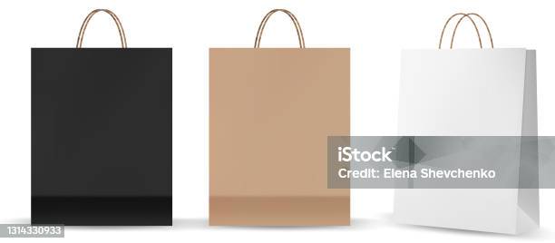 Mockup Tas Belanja Paket Kertas Diisolasi Pada Latar Belakang Putih