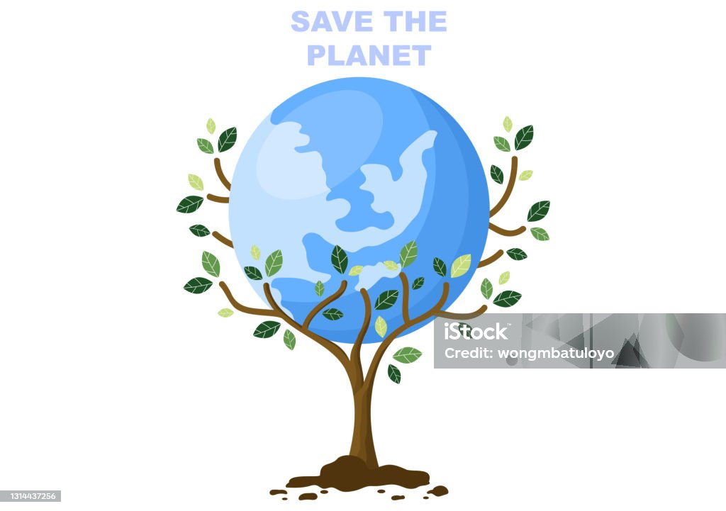 Sauvez Notre Illustration De Planète Terre À Lenvironnement Vert Avec