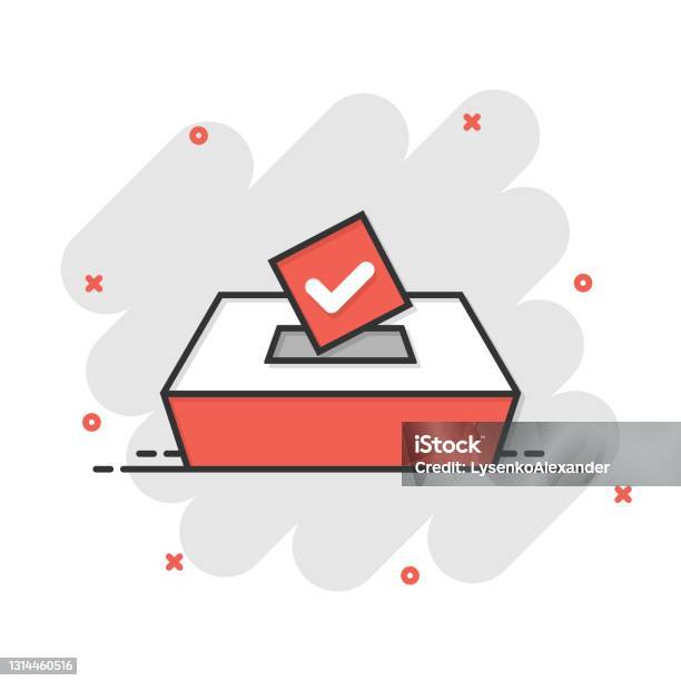 Icône De Vote Dans Le Modèle Comique Illustration De Vecteur De Dessin