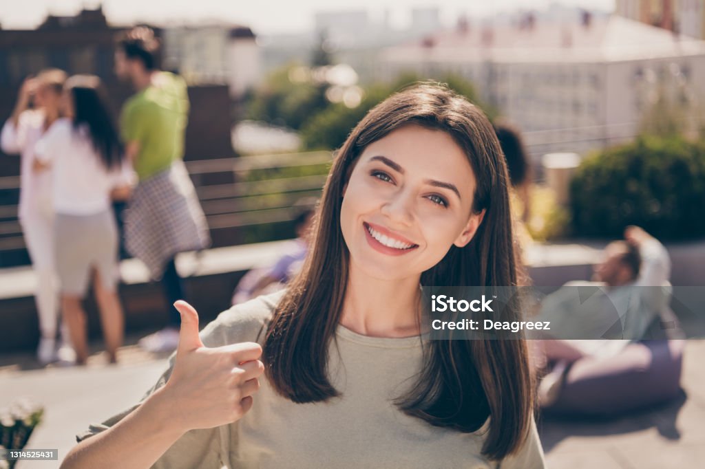 Portrait Of Young Attractive Smiling Cheerful Good Mood Positive Lovely