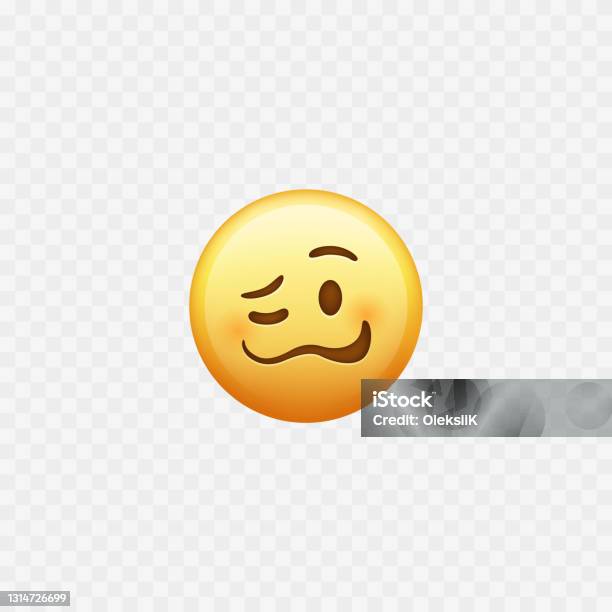Emoji Apa Yang Terjadi Emoji Wajah Mabuk Lucu Terisolasi Di Atas Putih Vektor Ilustrasi Stok