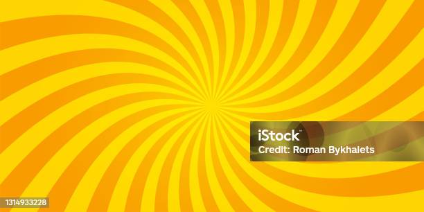 Sunburst Retro Sun Rays Yellow Background Abstract Summer Yellow Comic
