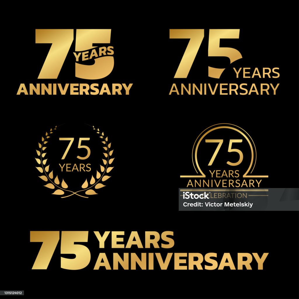 Ikon Ulang Tahun 75 Tahun Atau Set Logo Lencana Atau Label Perayaan ... Ikon Ulang Tahun 75 Tahun Atau Set Logo Lencana Atau Label Perayaan ...