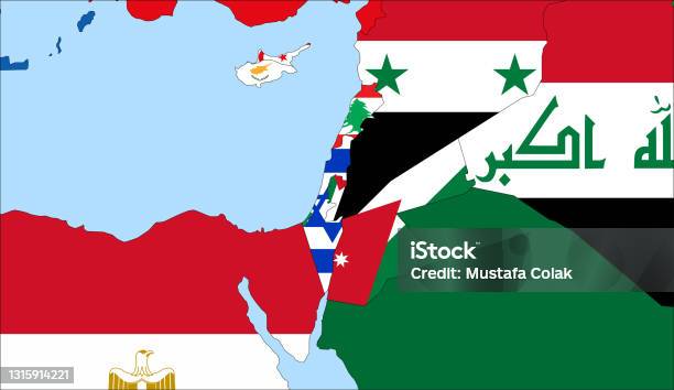 Centrez La Carte De Palestine Cartes Vectorielles Montrant La Palestine