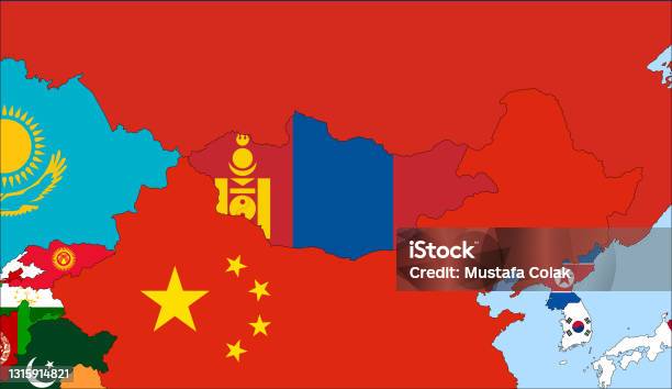 Centrez La Carte De Mongolie Cartes Vectorielles Montrant La Mongolie