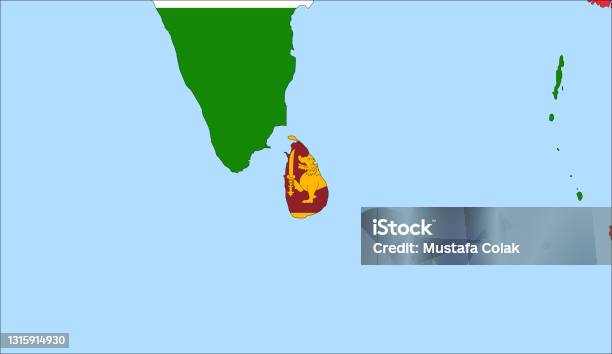 Centrez La Carte Du Sri Lanka Cartes Vectorielles Montrant Le Sri Lanka