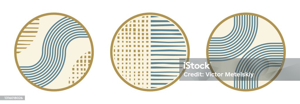 Ilustración De Resalte El Conjunto De Iconos De Portada Con Formas Y