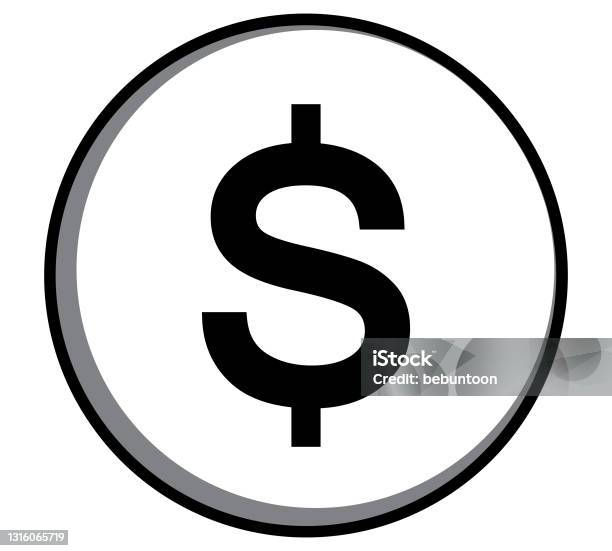 Icône De Pièce De Monnaie Conception Dargent Symbole Plat De Dollar Dor