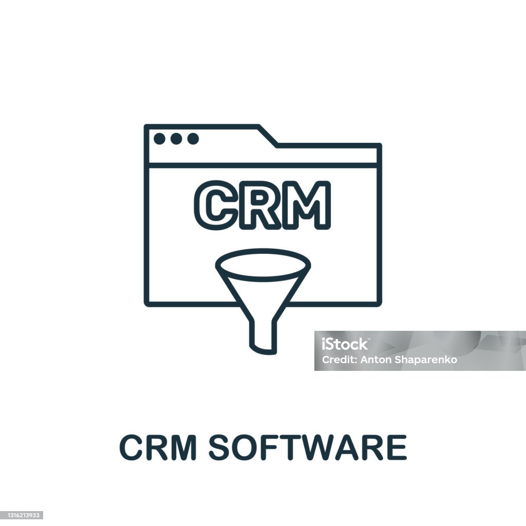 Crm Software Outline Icon Thin Line Concept Element From Crm Icons