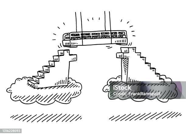 Membangun Jembatan Di Antara Dua Awan Menggambar Ilustrasi Stok - Unduh ... Membangun Jembatan Di Antara Dua Awan Menggambar Ilustrasi Stok - Unduh ...