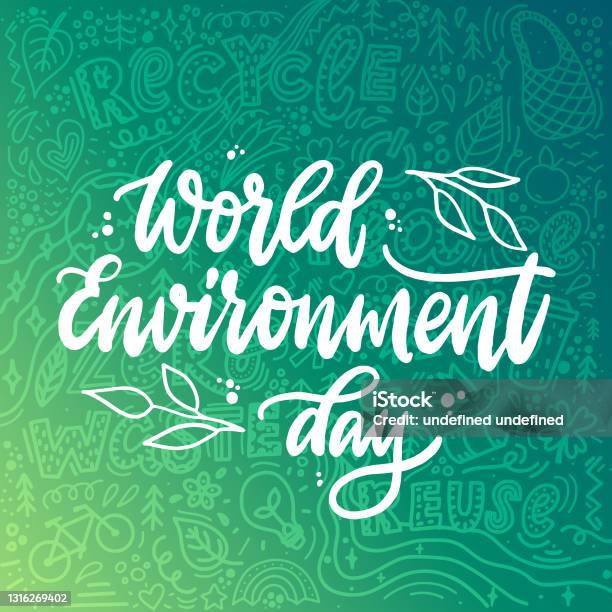 World Environment Day Calligraphy Phrase Stock Illustration Download