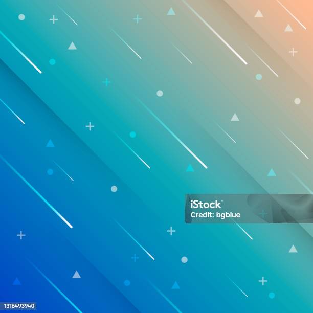 Desain Abstrak Dengan Bentuk Geometris Trendy Blue Gradient Ilustrasi