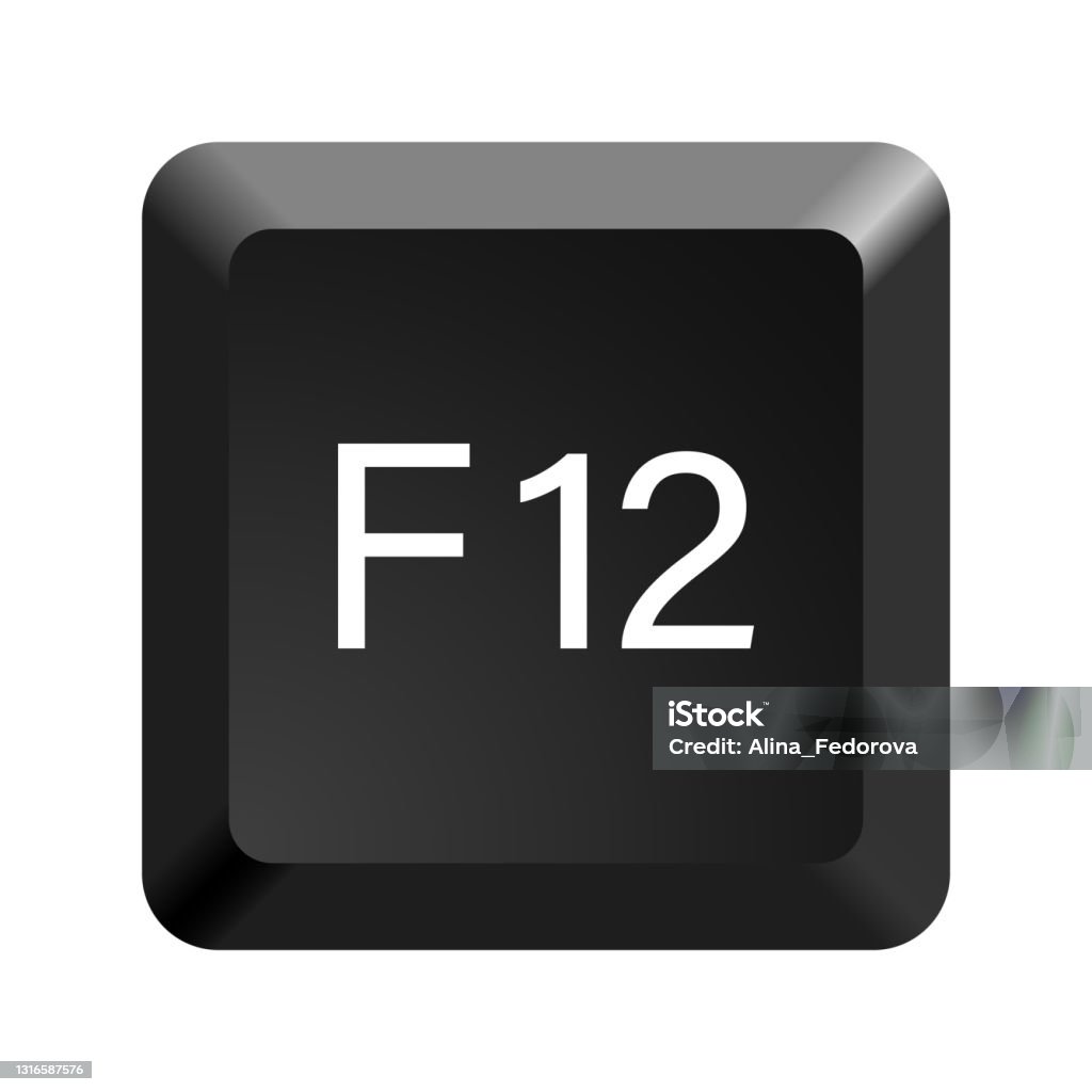 Ilustración De Llave Con Símbolo F12 Teclado De Computadora Negro