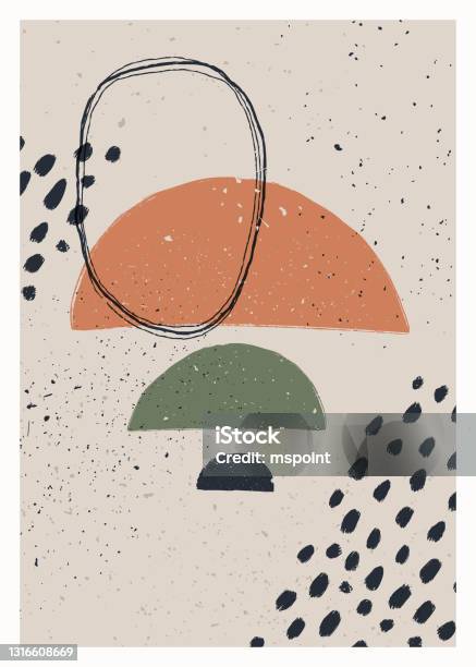 Poster Minimalis Seni Abstrak Komposisi Geometris Abstrak Skandinavia