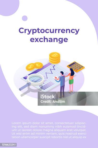 Penambangan Mata Uang Kripto Pertukaran Isometrik Blockchain Ilustrasi