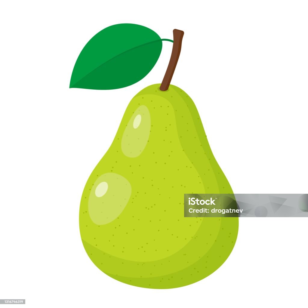 Pir Hijau Terisolasi Di Latar Belakang Putih Ilustrasi Stok Unduh