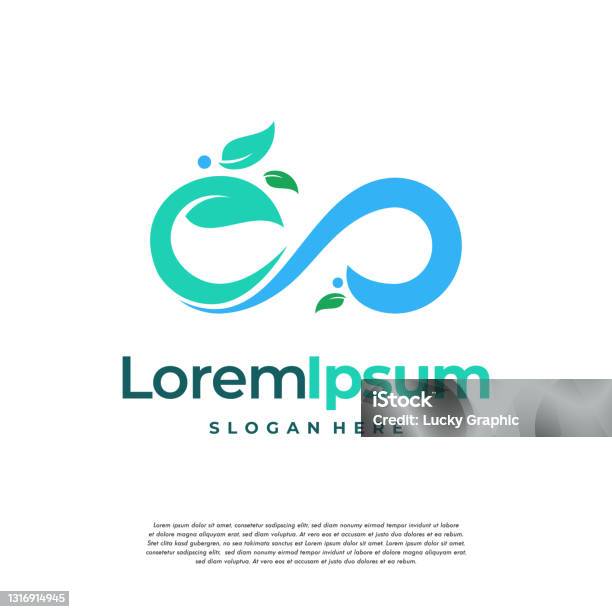 Nature Leaf Agriculture Conçoit Un Vecteur Conceptuel Symbole Infinity