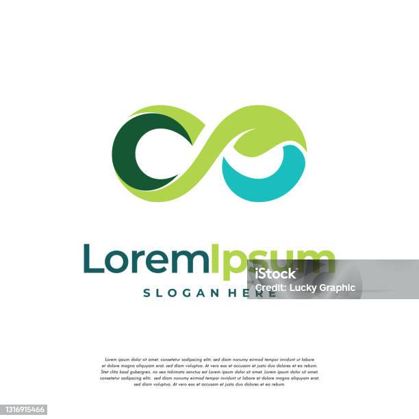 Nature Leaf Agriculture Conçoit Un Vecteur Conceptuel Symbole Infinity