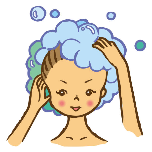 140 Woman Washing Hair Stockillustraties Royalty Free Vector