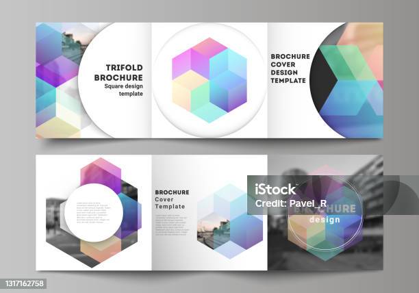 Tata Letak Vektor Format Persegi Mencakup Template Desain Dengan Segi