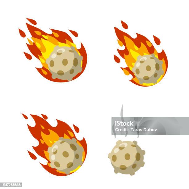 Ilustración de Meteorito Con Rastro De Fuego Ilustración Plana De ... Ilustración de Meteorito Con Rastro De Fuego Ilustración Plana De ...
