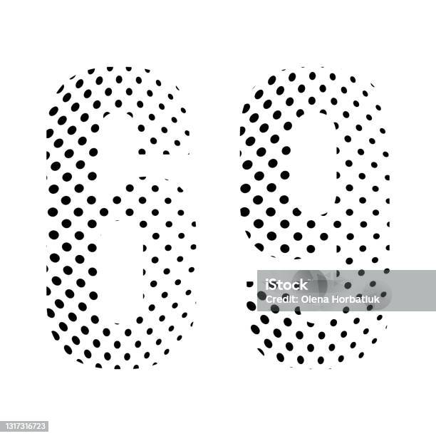 Number Sixtynine 69 In Halftone Dotted Illustration Isolated On A White