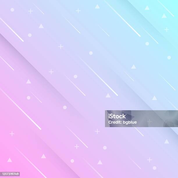 Desain Abstrak Dengan Bentuk Geometris Trendy Pink Gradient Ilustrasi