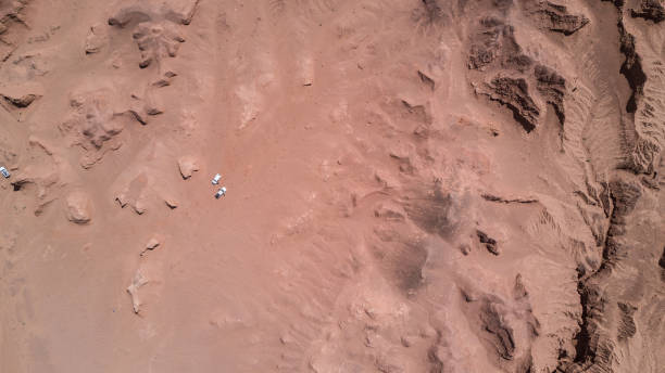 Free picture: An aerial view of desert landscape with a dusty road and ...