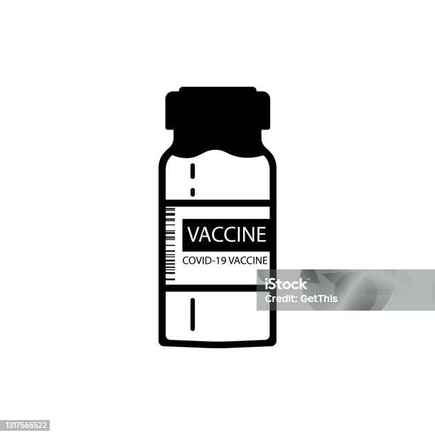 Vaccin Médical Flacon Ou Icône De Ligne Dampoule En Noir Vaccin Contre